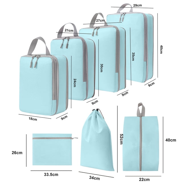 CherryHome Expandable Travel Packing Organizer Travel Storage Bag Set ...