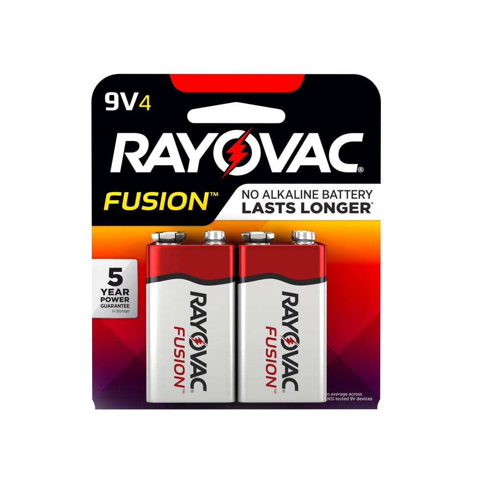 Rayovac FUSION Premium Alkaline, 9V Batteries, 4 Count - Walmart.com ...