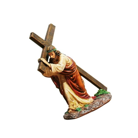 Resin Statue Jesus Crucifix Figurine Christ Figure Tabletop ...