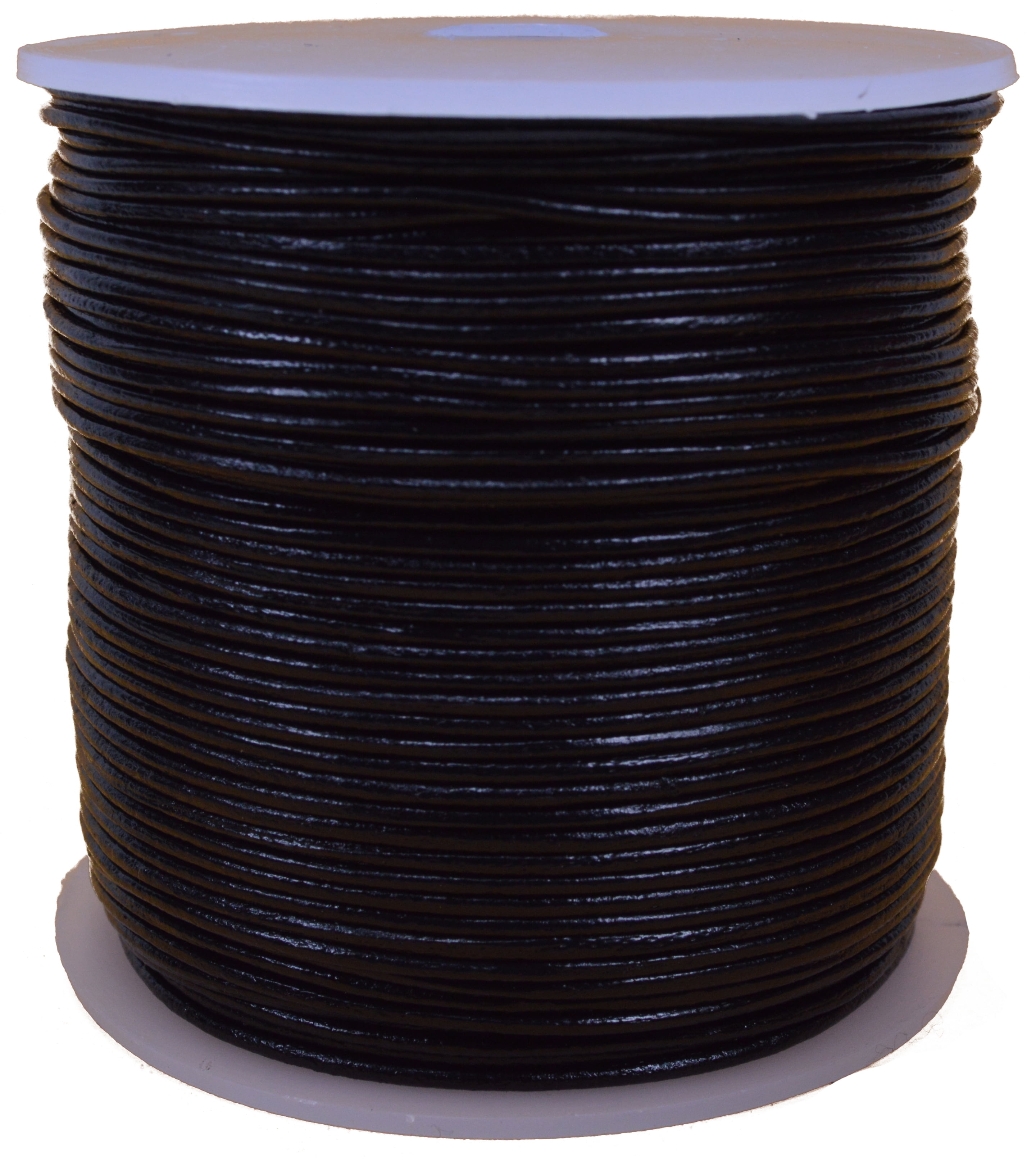 Black Genuine Leather Round Cord - 1mm X 100m - Walmart.com