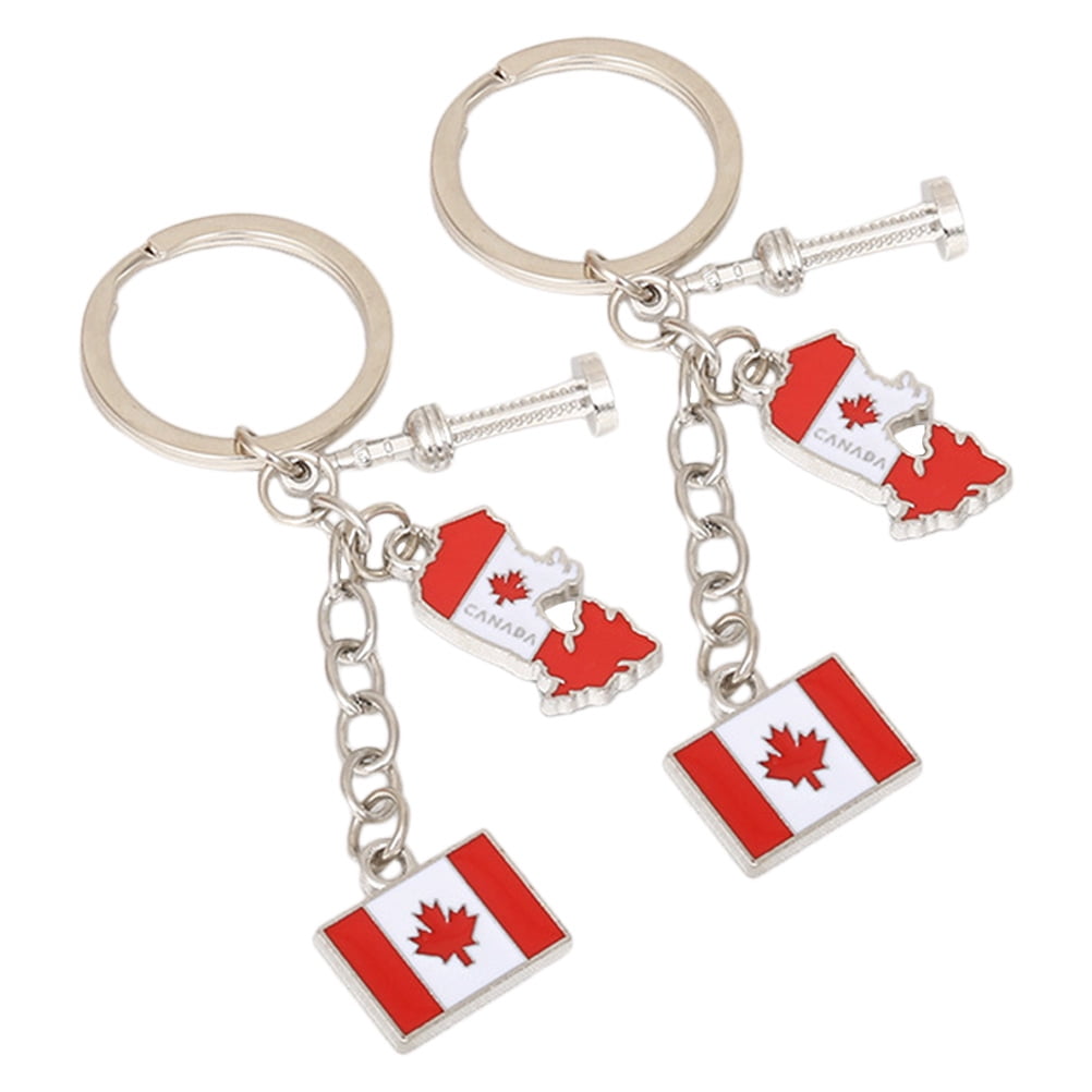 Click here for Kakowely Flag Key Fob 2pcs Flag Key Rings Canadian... prices