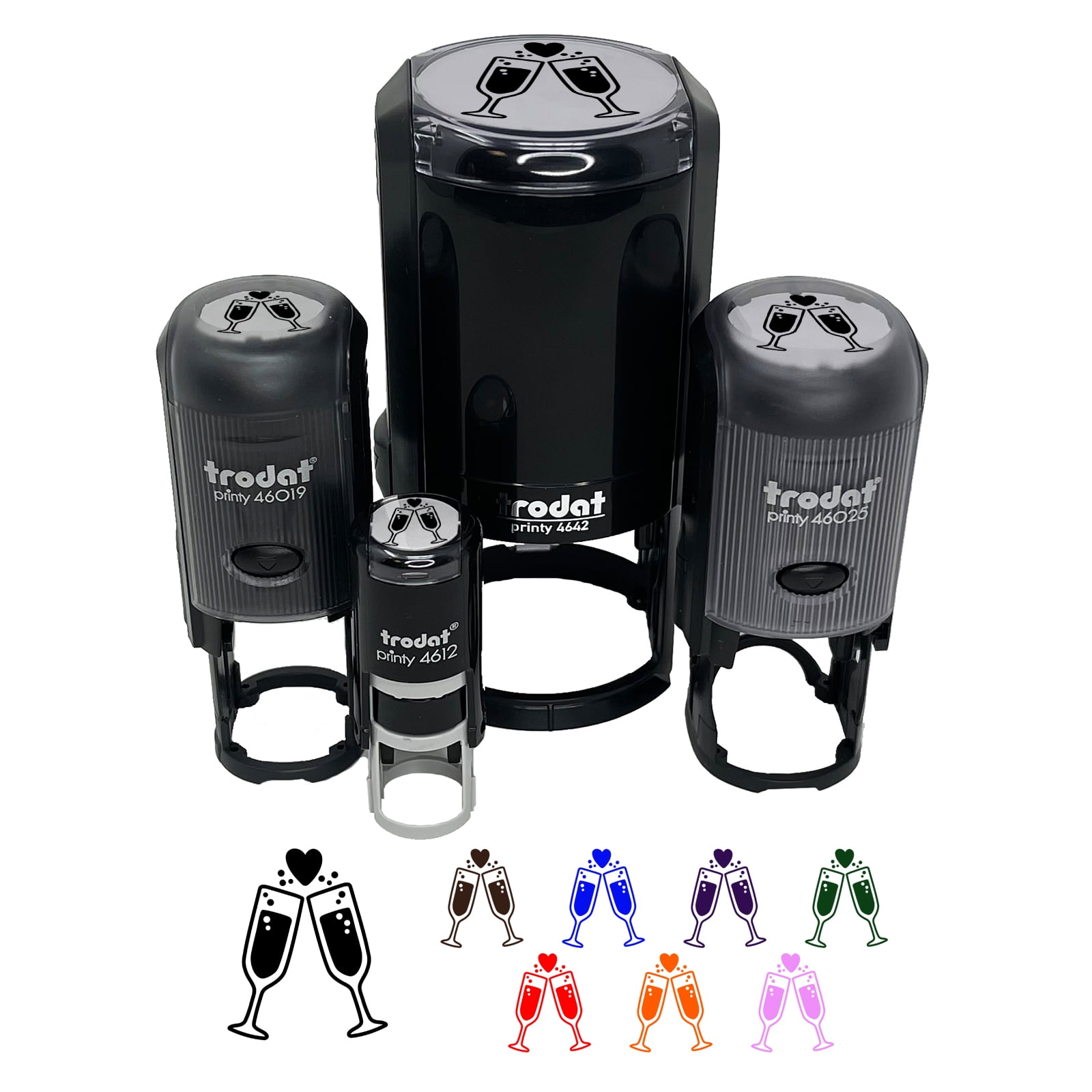 Cheers Toast Champagne Heart Love Wedding Anniversary Self-Inking ...