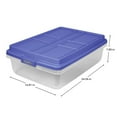 Hefty 40 Qt. Clear Plastic Storage Bin with Blue HI-Rise Lid, 6 Pack ...
