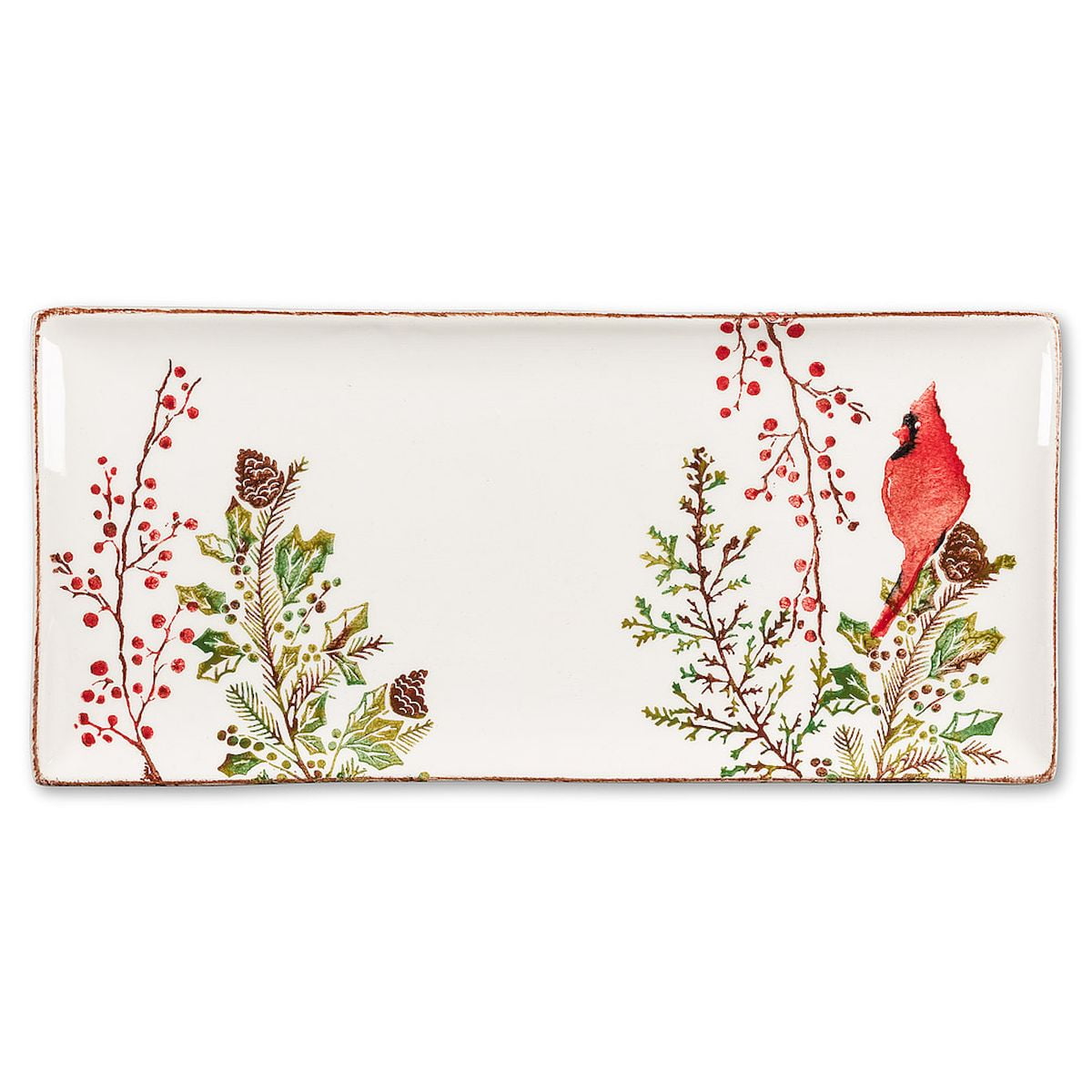 Set of 12 Pine & Cardinal Medium Rectangle Platter- - Walmart.com