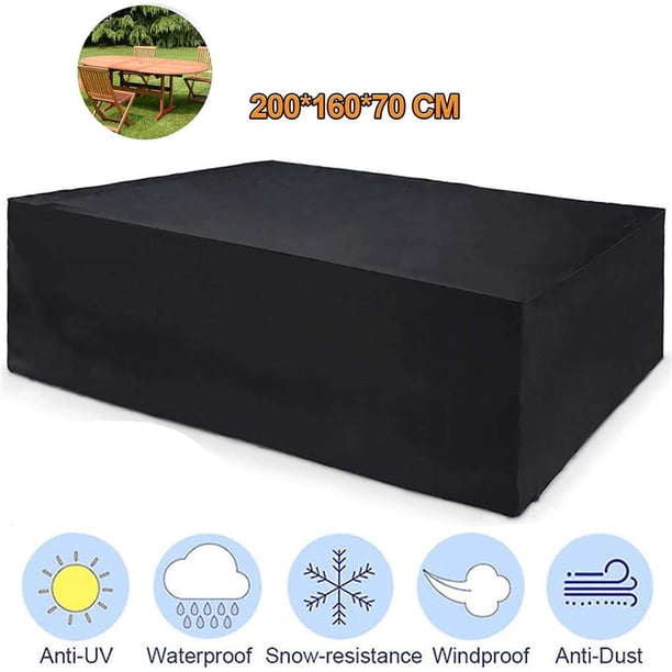 Langgg 420 Oxford Cloth Garden Furniture Cover 200x160x70cm Black ...