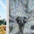 Running Elephant Window Privacy Film Animal Cool Static Cling Stained ...