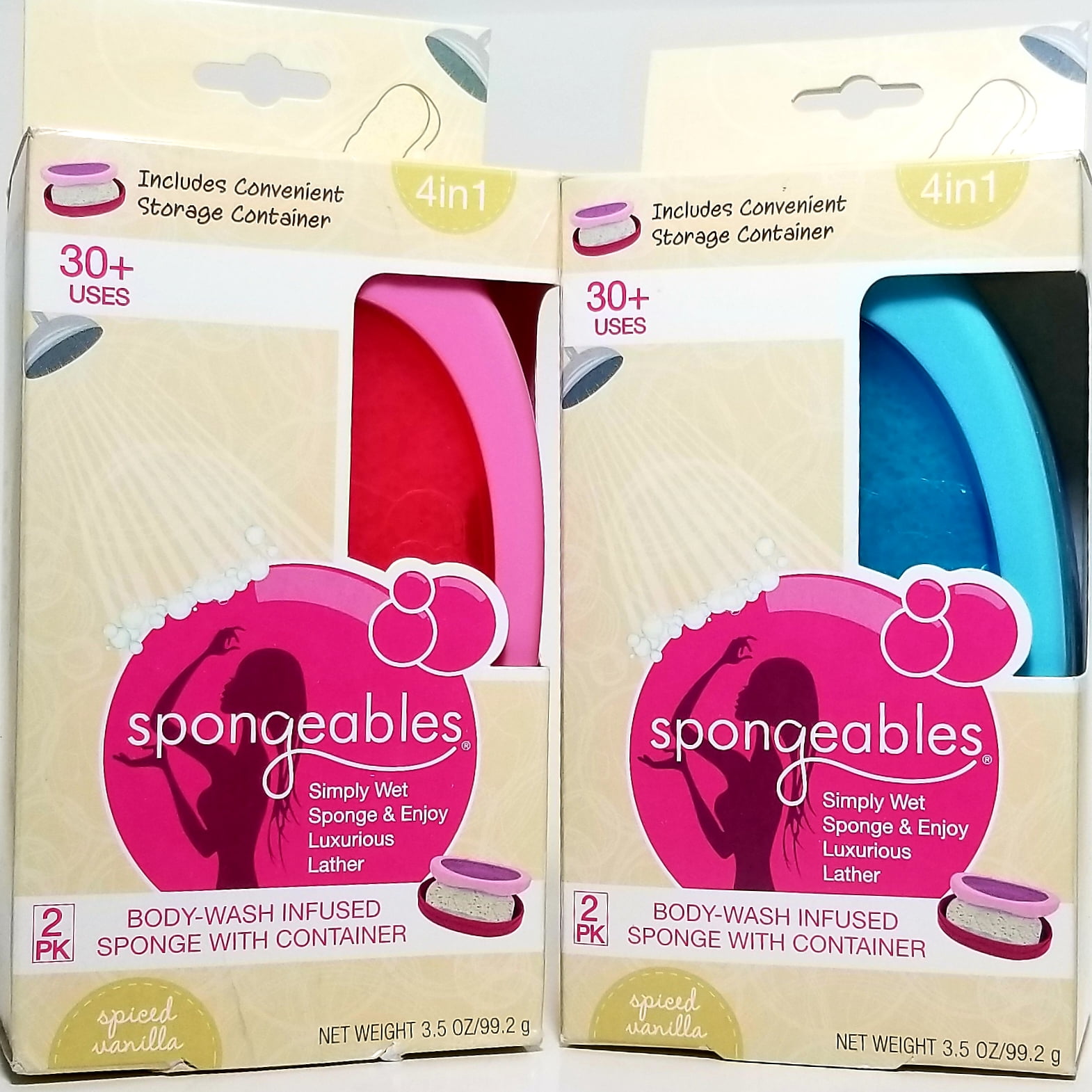Spongeables Body-Wash Infused Sponges With Containers - Pack of 2 ...