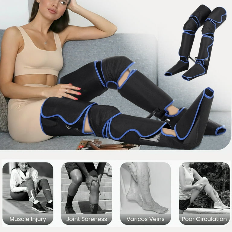Leg Massager with Heat Compression Calf Thigh Foot Massage with 3 Modes d Walmart