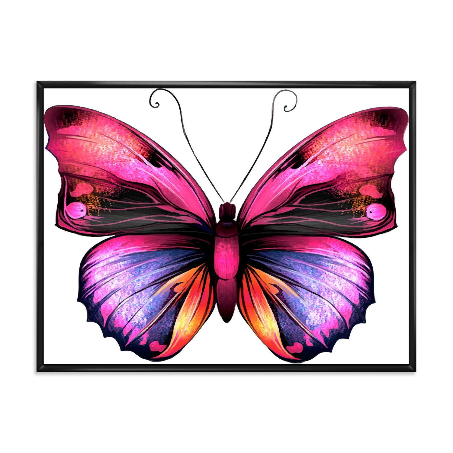 Click here for Designart Bright Pink Butterfly Portrait Float Fra... prices