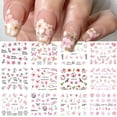 36 Sheets Flower Nail Art Stickers Decals Butterfly Water Transfer Nail ...