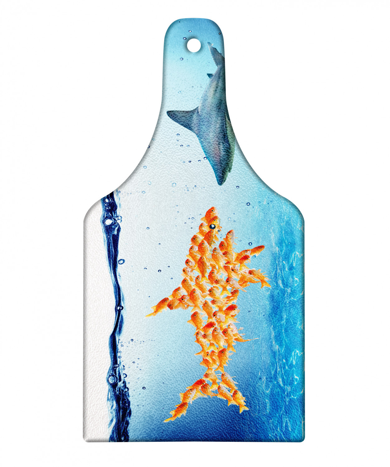 Goldfish Cutting Board, Goldfishes Teaming up Against a Shark ...