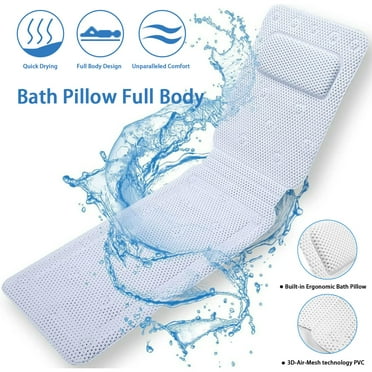 Luxurious 4D Mesh Spa Bath Pillow, Neck-Back Soaking Tub Cushion with ...