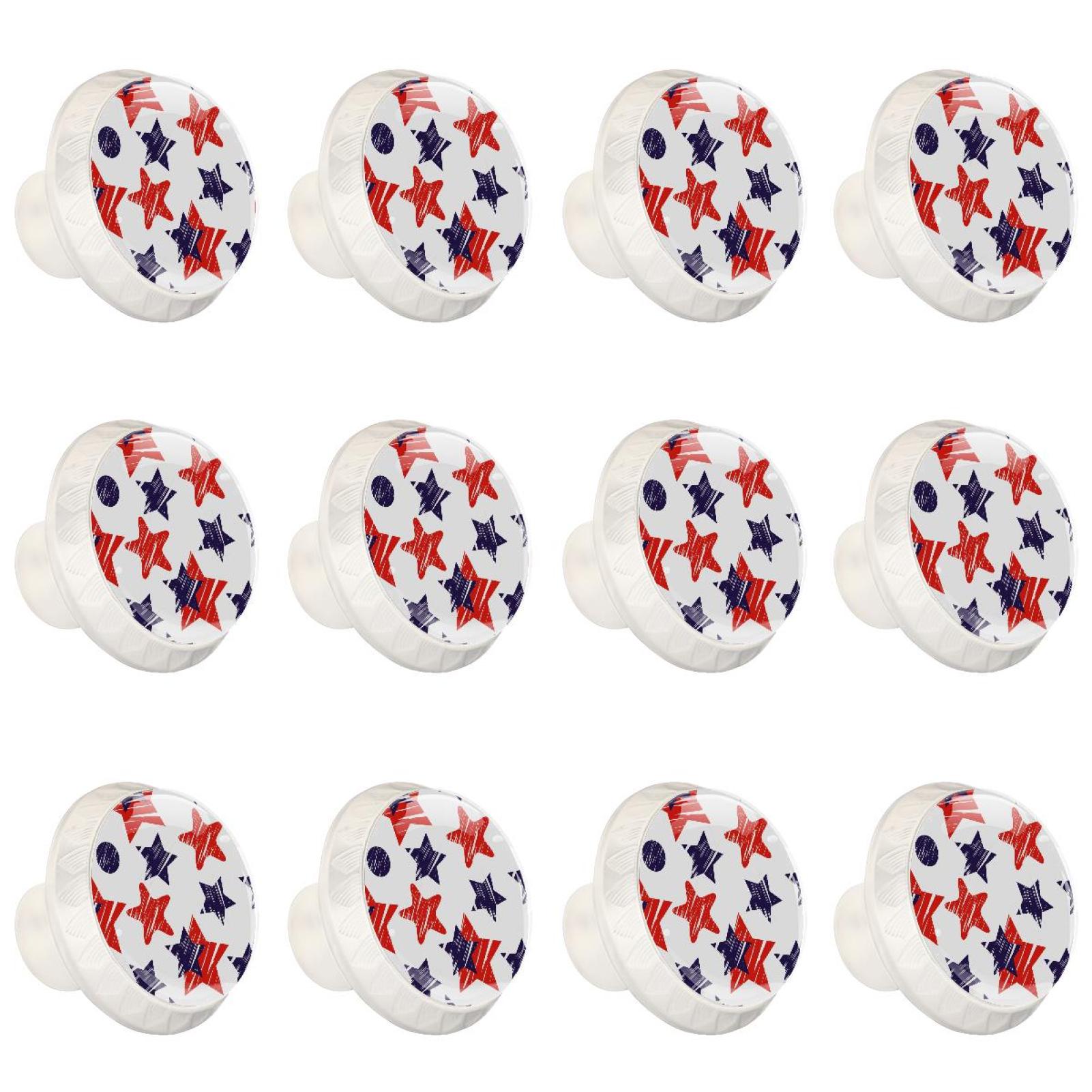 12 Pcs American Flag Stars Knobs for Kitchen Cabinet Cupboard Dresser ...