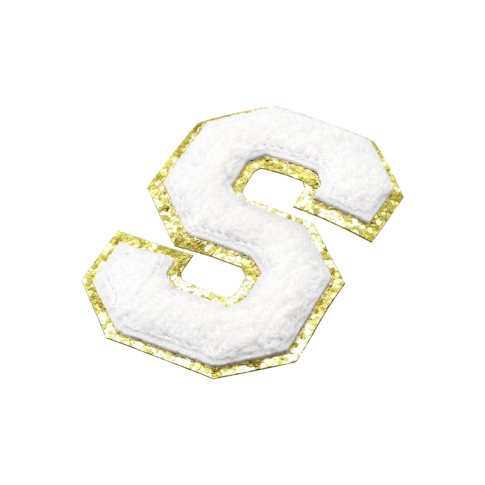 Uxcell Chenille Letter Patches Iron on Letter Patches White Alphabet S ...