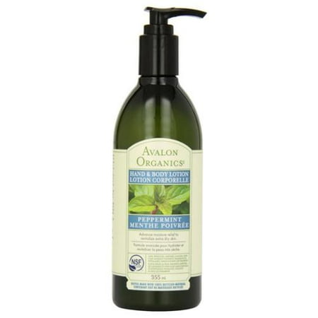 Avalon Organics Hand & Body Lotion, Peppermint 12 oz (Pack of 3 ...