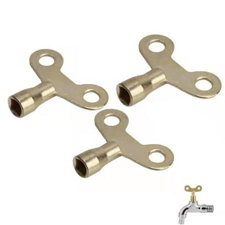 3PCS Plumbing Hole Faucet Key Radiator Water Tap Square Socket Special ...