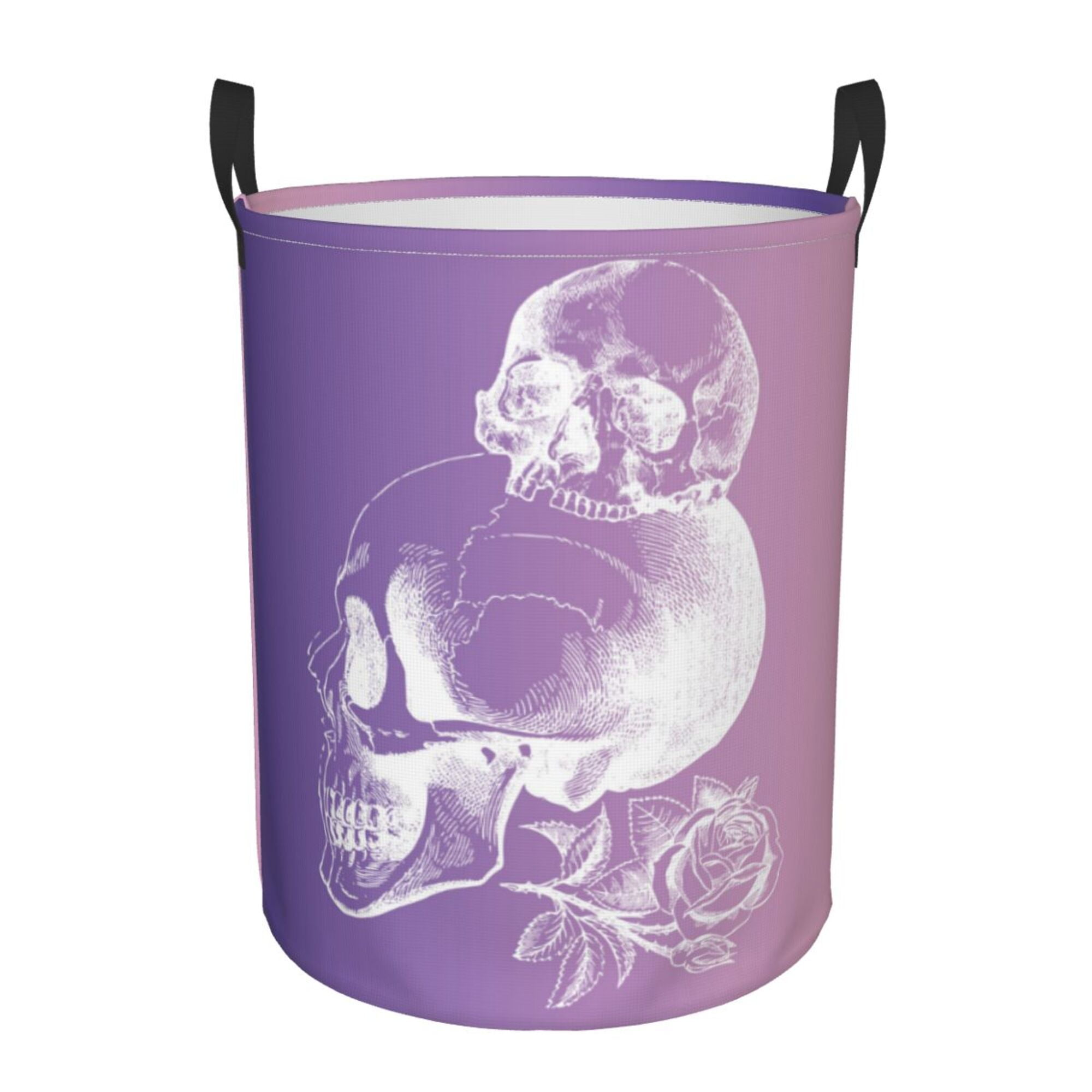 TEQUAN Waterproof Laundry Hampers, Rainbow Death Skeleton Skull Rose ...