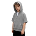 Byoo Toddler Boys Waffle Knit Half-Zip Hoodie Solid Short Sleeve Casual ...
