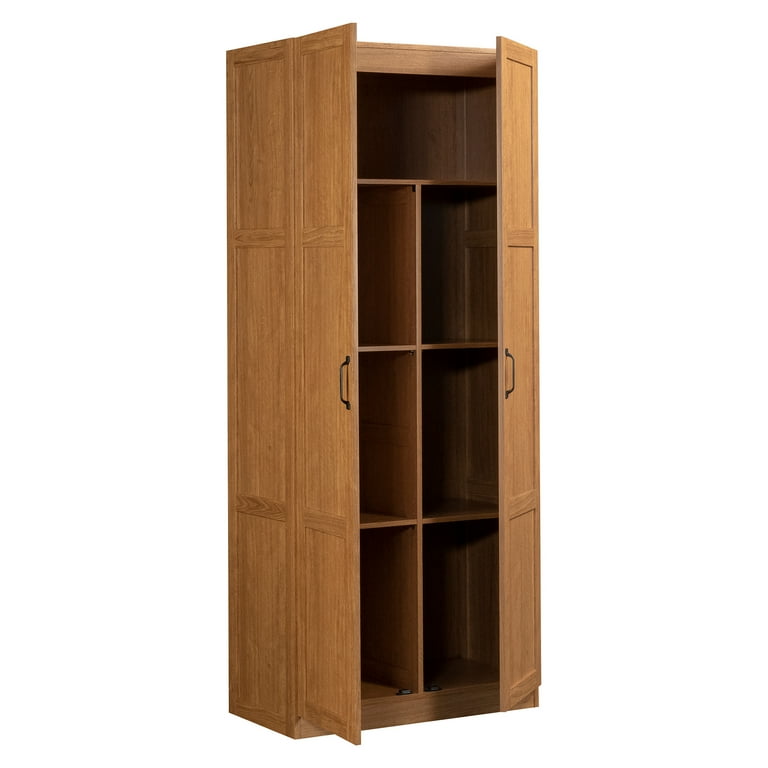 Sauder Select Furniture Large Tall Storage Cabinet with Doors Highland Oak Finish Walmart