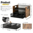 3-Tier Wooden Desktop File Organizer with Drawer and Paper Tray ...