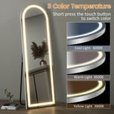 63"x20" Modern Arch LED Floor Mirror Aluminum Frame Full Length Mirror ...