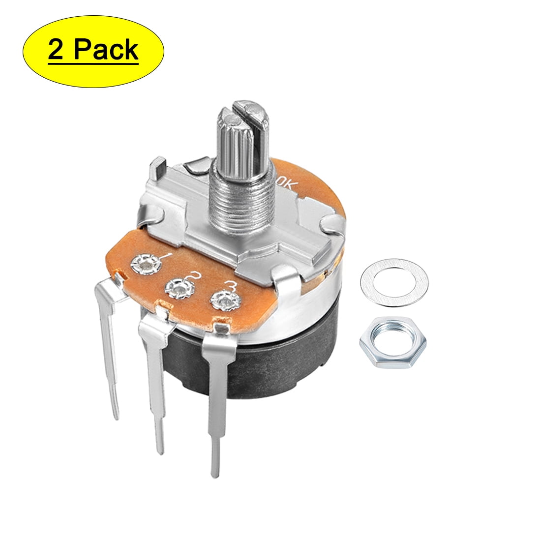 Uxcell 50K Ohm Potentiometer with Switch Variable Resistors Single Turn ...