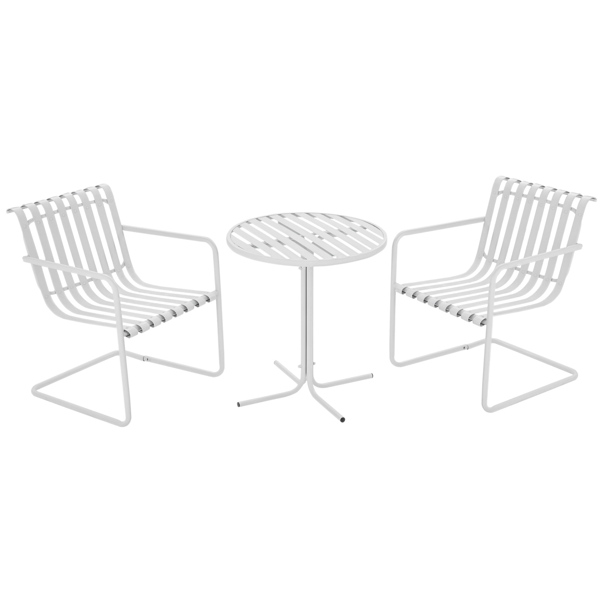 Click here for Outsunny 3 Pieces Patio Bistro Set  Metal Frame Ga... prices