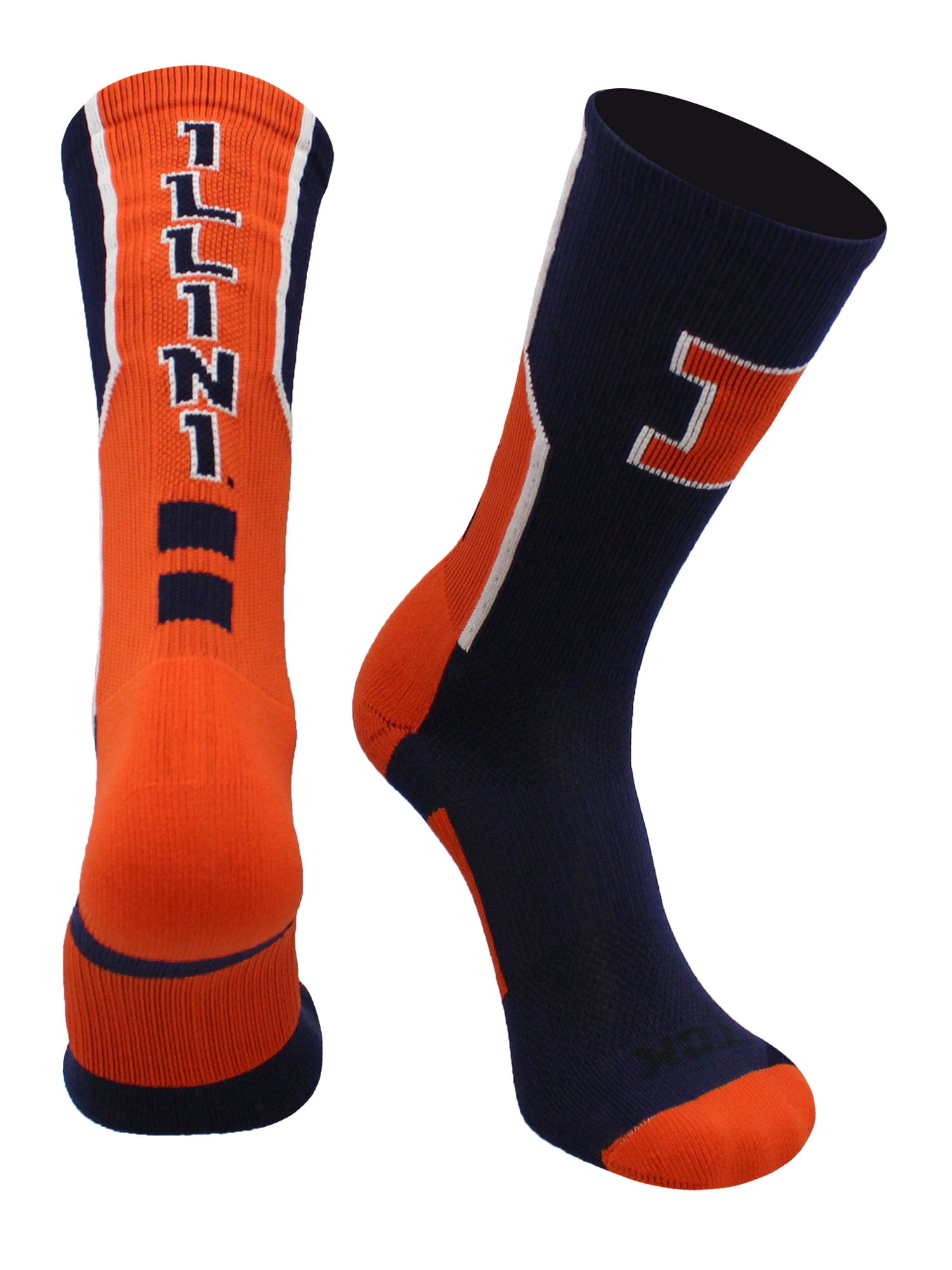 University of Illinois Fighting Illini Perimeter Crew Socks (Navy ...