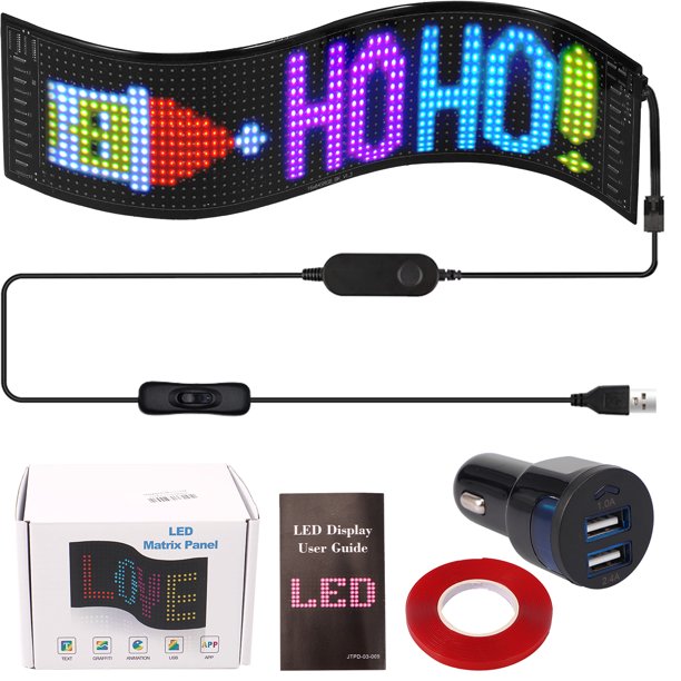 LED Car Sign, Scrolling LED Sign,Programmable Flexible LED Matrix Panel ...