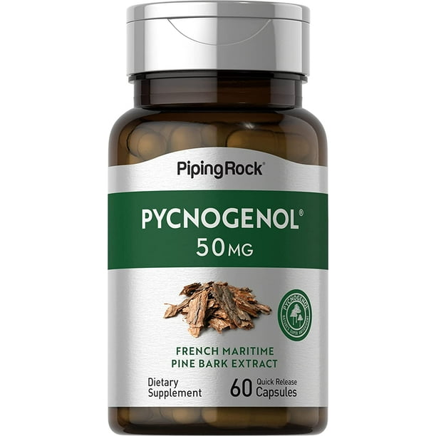 Pycnogenol 50 mg | 60 Capsules | by Piping Rock - Walmart.com