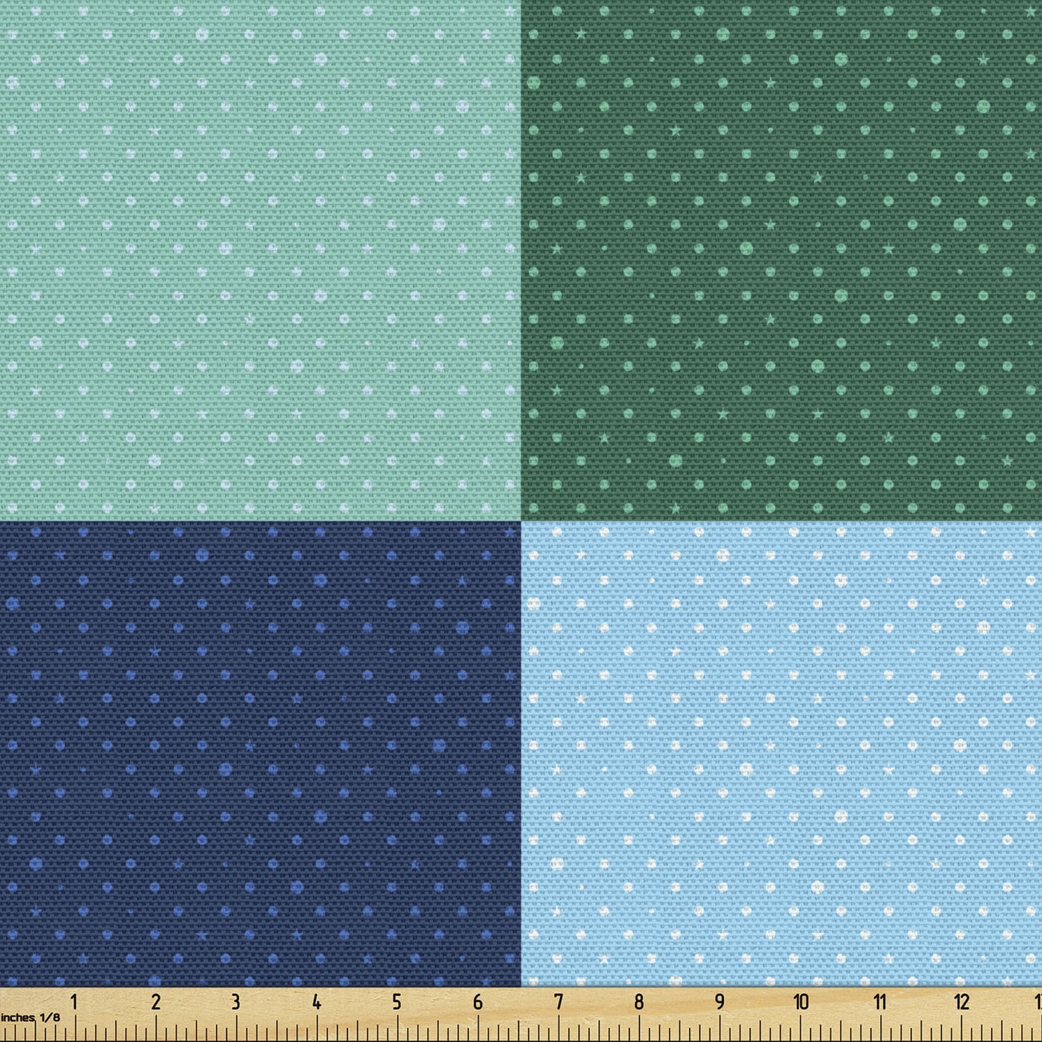 Navy and Teal Fabric by the Yard, Aquatic Colored Squares with Old ...