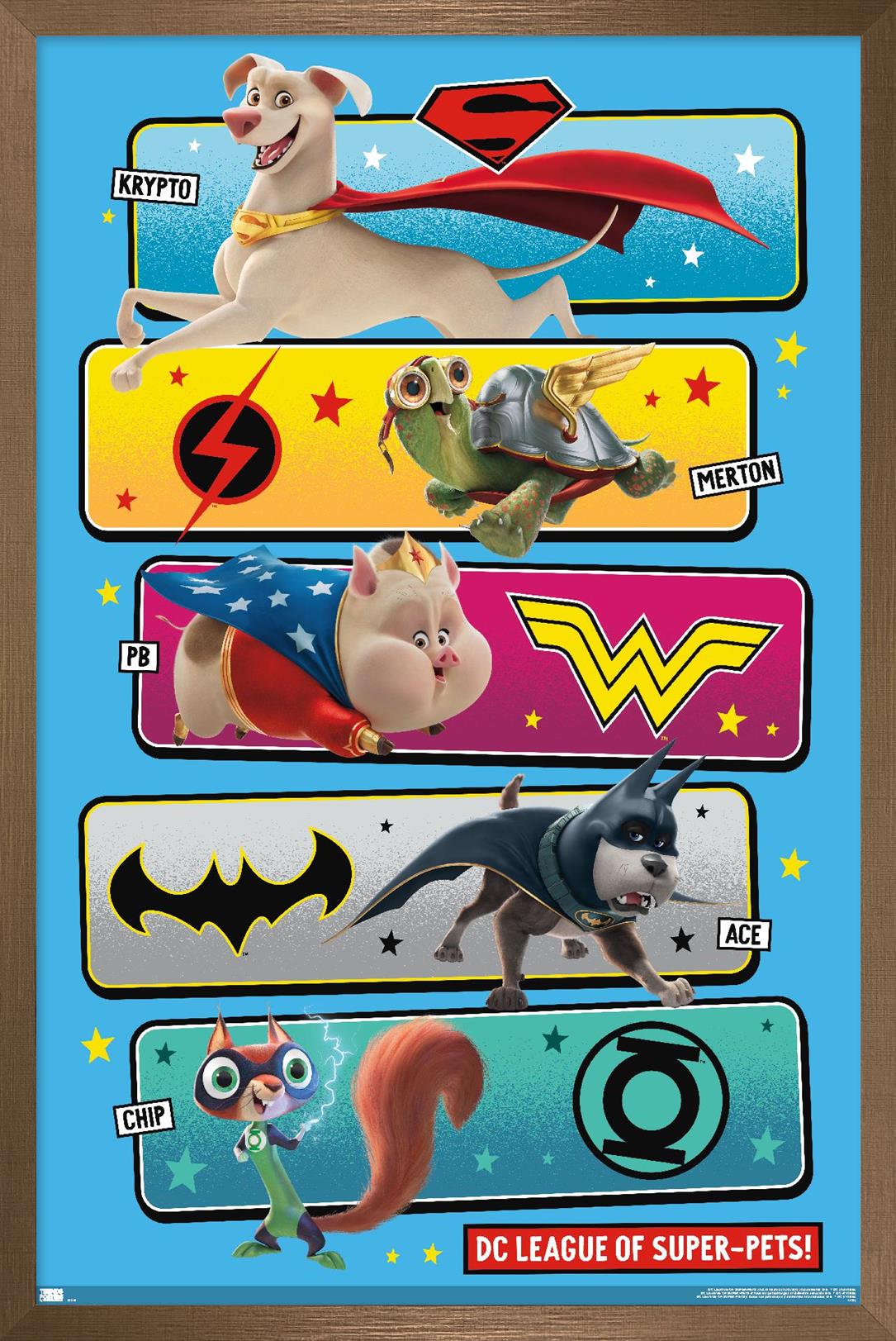 DC League of Super-Pets - The Pets Wall Poster, 22.375" x 34" Framed ...