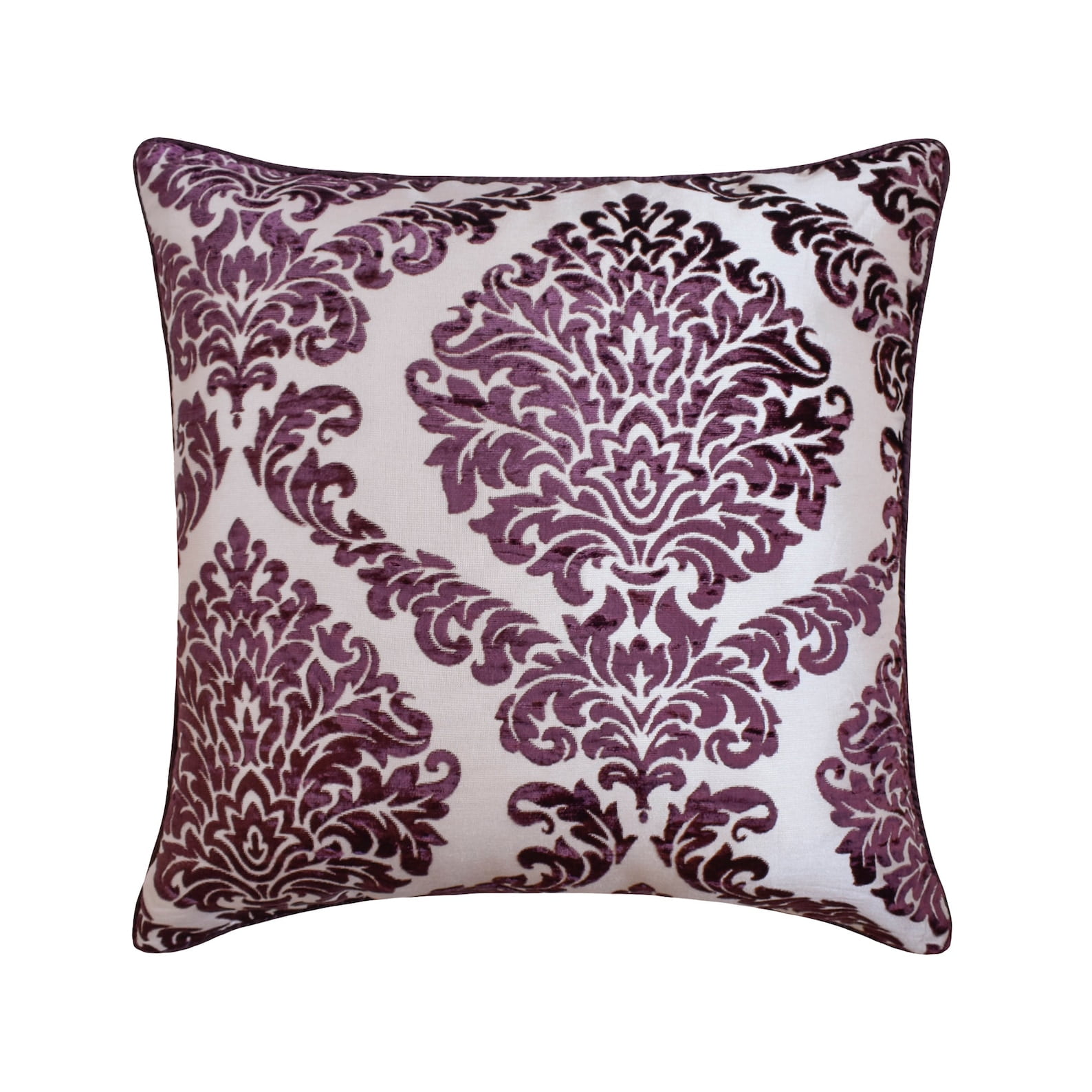 Decorative Purple 24"x24" (60x60 cm) Throw Pillow Cases, Velvet Burnout ...