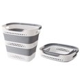 42L Medium Collapsible Plastic Laundry Basket with Handles, Foldable ...