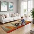 Animal Cute Washable Runner Rug 3X7 ft Pet Orange Cat Non-Slip Hallway ...