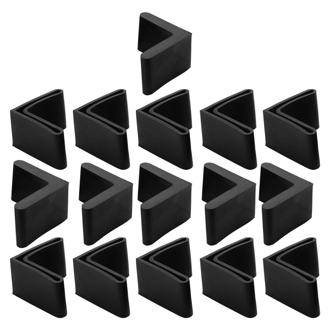 Furniture Angle Iron Foot Pads L Shaped Rubber Leg Covers 25 x 25mm 16 ...