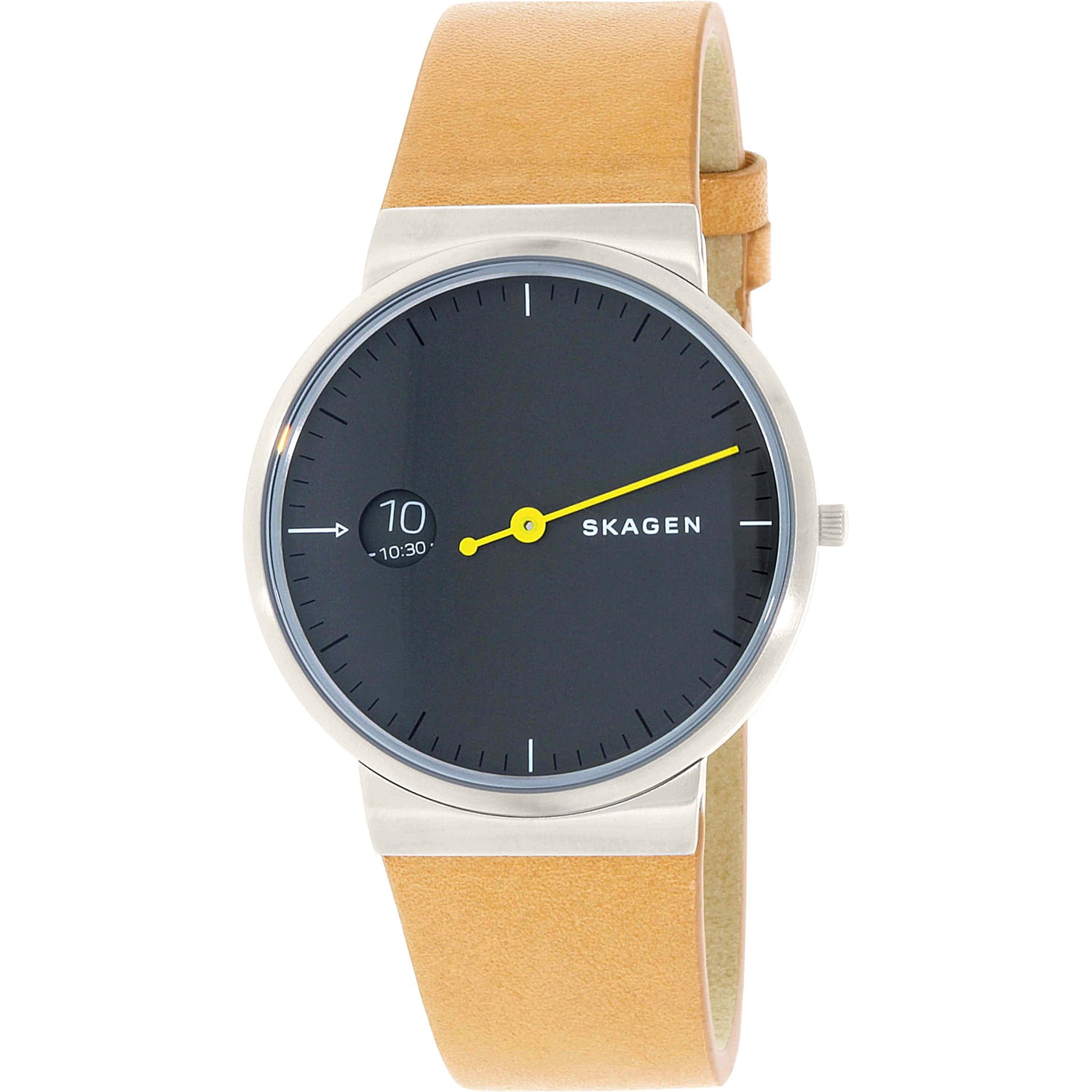 Skagen - Skagen Men's SKW6194 Brown Leather Analog Quartz Watch ...