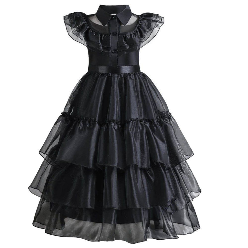 Wednesday Costume Dress For Girls Kids Halloween Dress Up Birthday ...