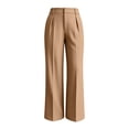 Aimik Women's High Waist Pleated Wide Leg Dress Pants Straight Leg ...