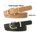 2 Pack Juniors Cute School Leather Belts for Girls, Solid Colors Skinny ...