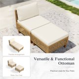 Alpha Joy 5 Pieces Wicker Patio Furniture Conversation Set Boho Style ...