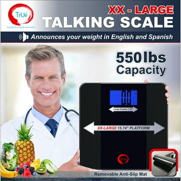 Home Talking Scale: 550 lb. Capacity, 15'' x 12'' x 1'', Large LCD ...