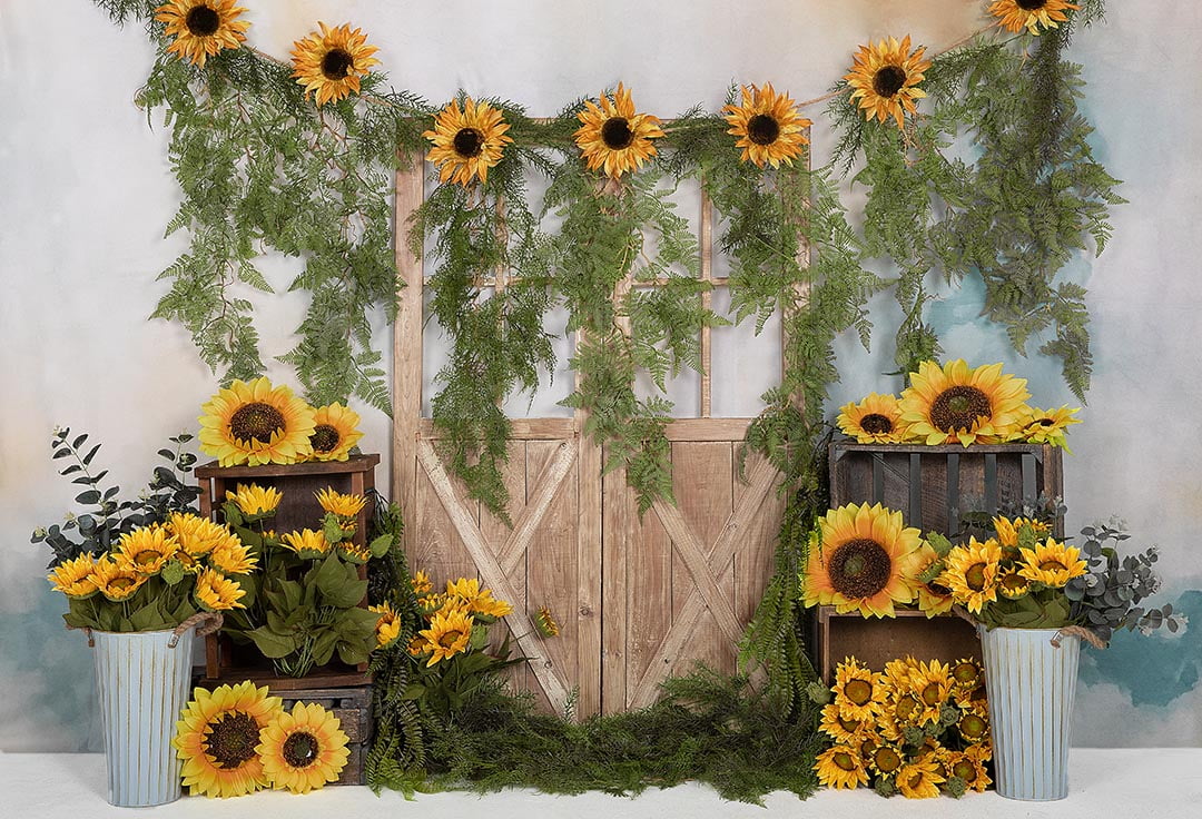 Kate 10x10ft Spring Photography Portrait Backdrop Sunflower Theme ...