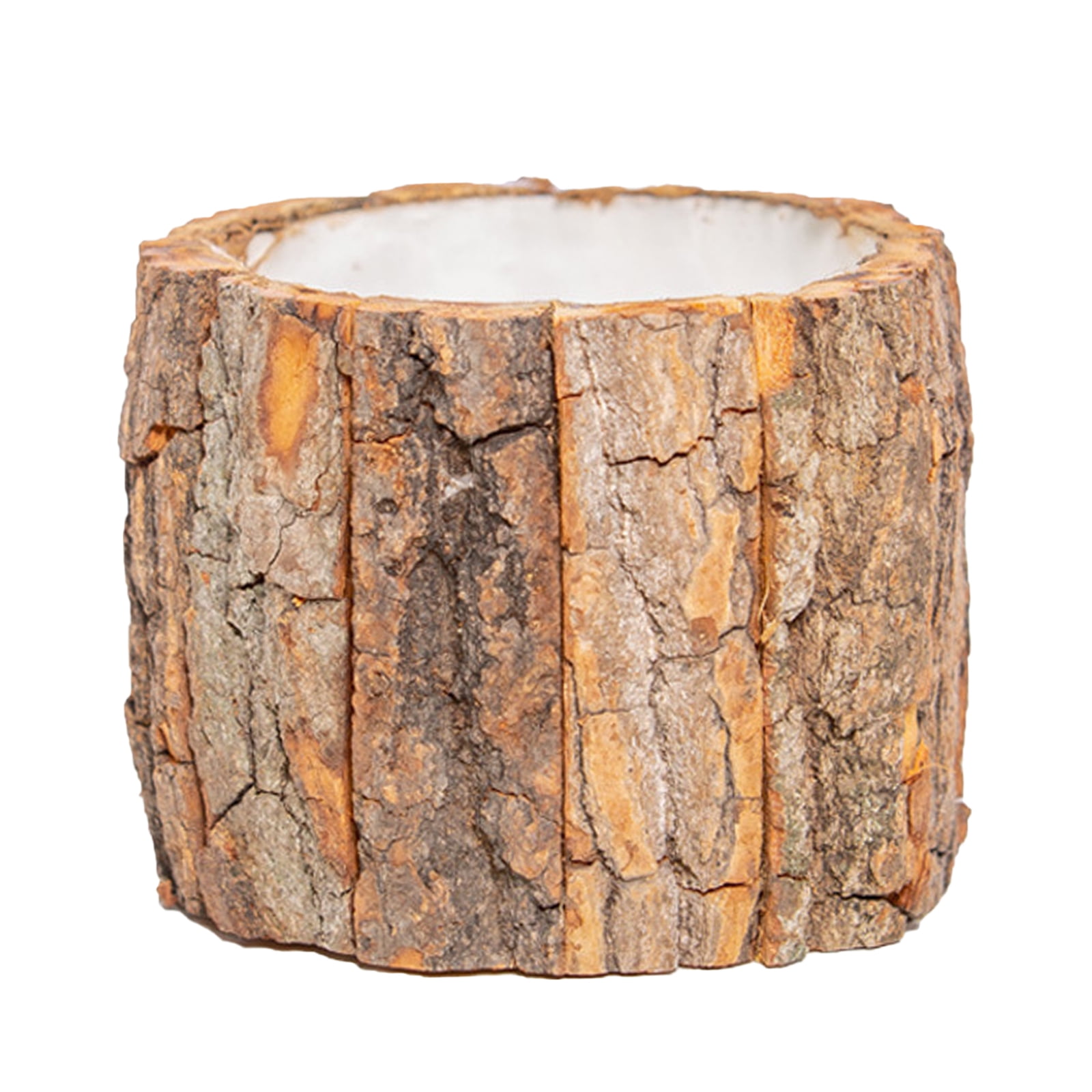 CreativeArrowy Bark Bucket Plants Container Gift Flower Box Flower Pot ...