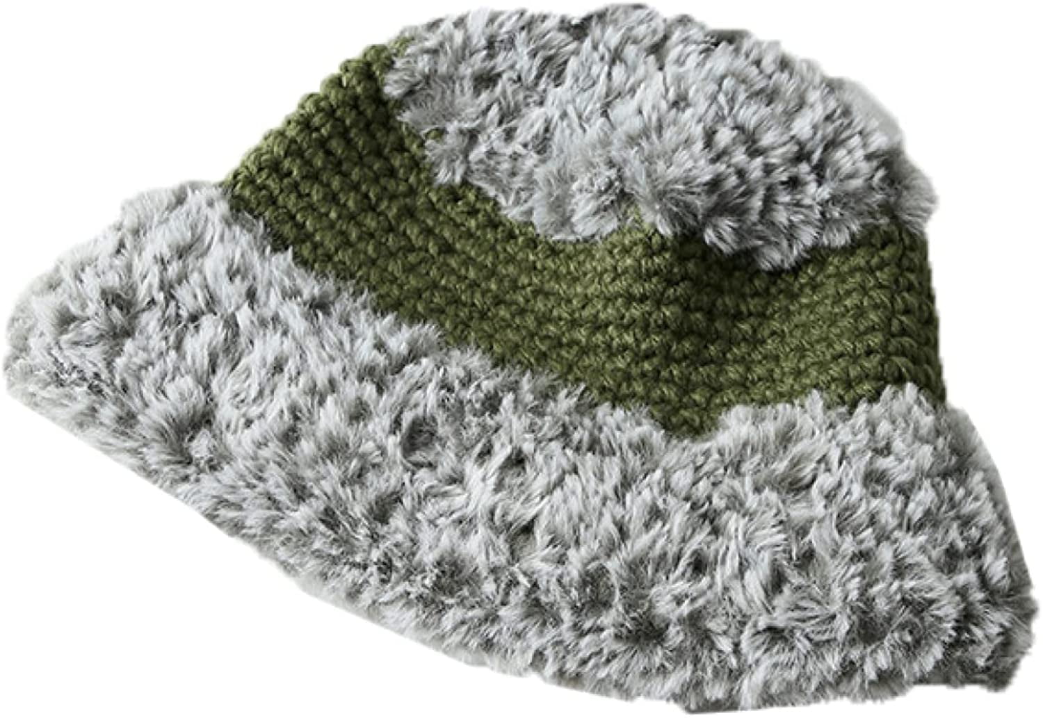 CoCopeaunts Reversible Bucket Hat for Women Plush and Knitted Fisherman ...