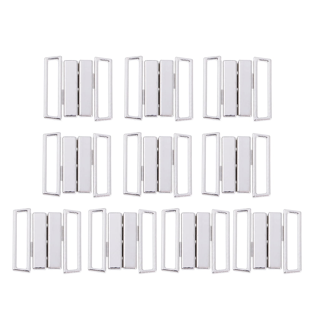 10 Pcs Alloy Bra Replacement Hooks Clasp Adjuster Slider Buckle 14.7mm ...