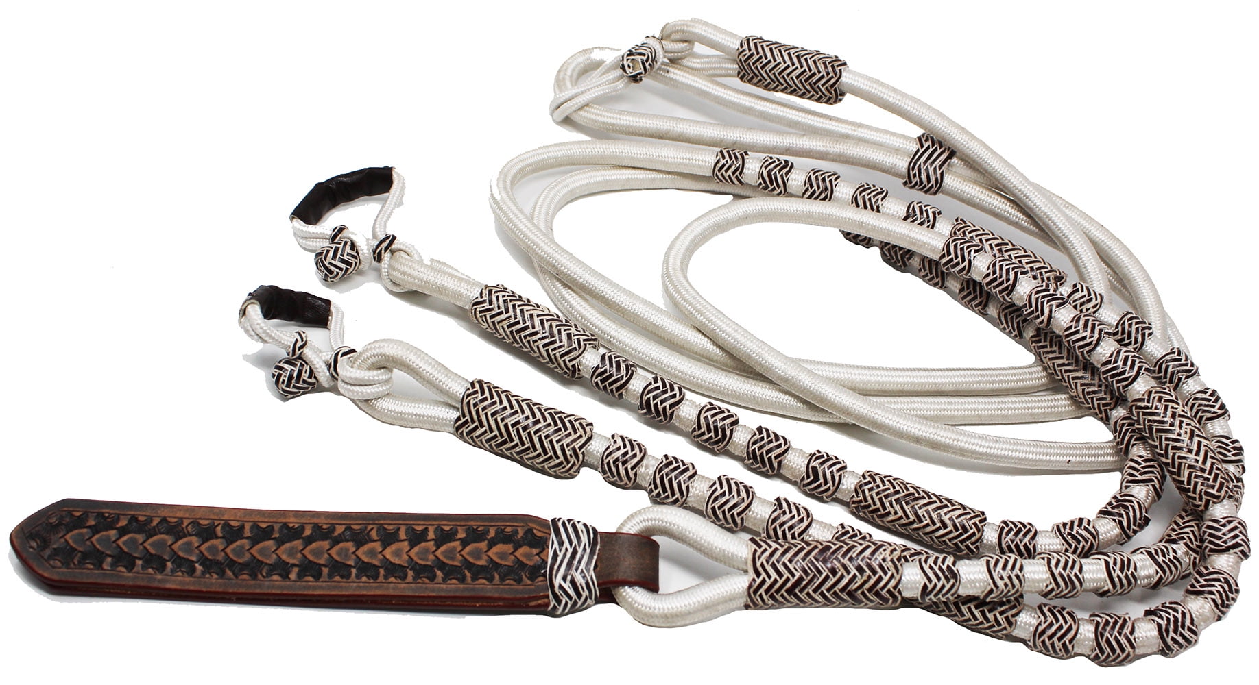 Braided Rawhide Nylon Romel Rommel Western Horse Reins Popper 60760 ...