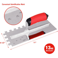 1/2" Square Notch Trowel, Made of Premium Stainless Steel with Soft ...