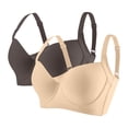 Bras for Women 2-Piece 5-Hook Plus Size Smooth Seamless Padded ...