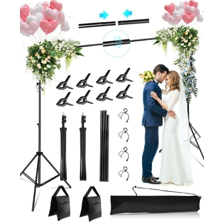 2x3M Photography Backdrop Stand Kit - Adjustable Background Support ...